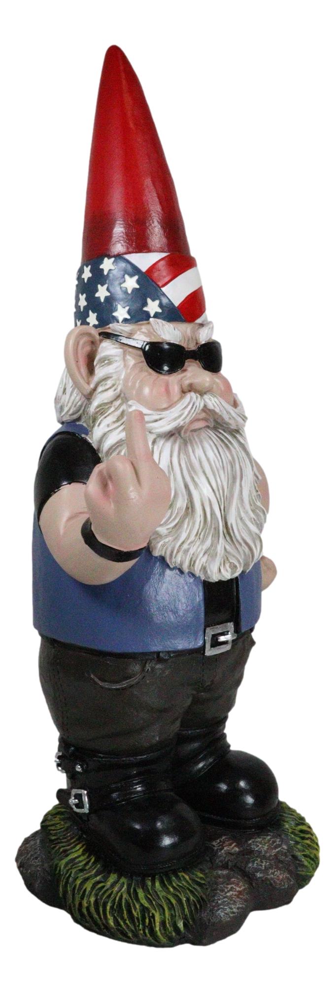 Ebros Rude Garden Greeter Go Away! Gnome Dwarf Statue 17.25"H Patrioti ...