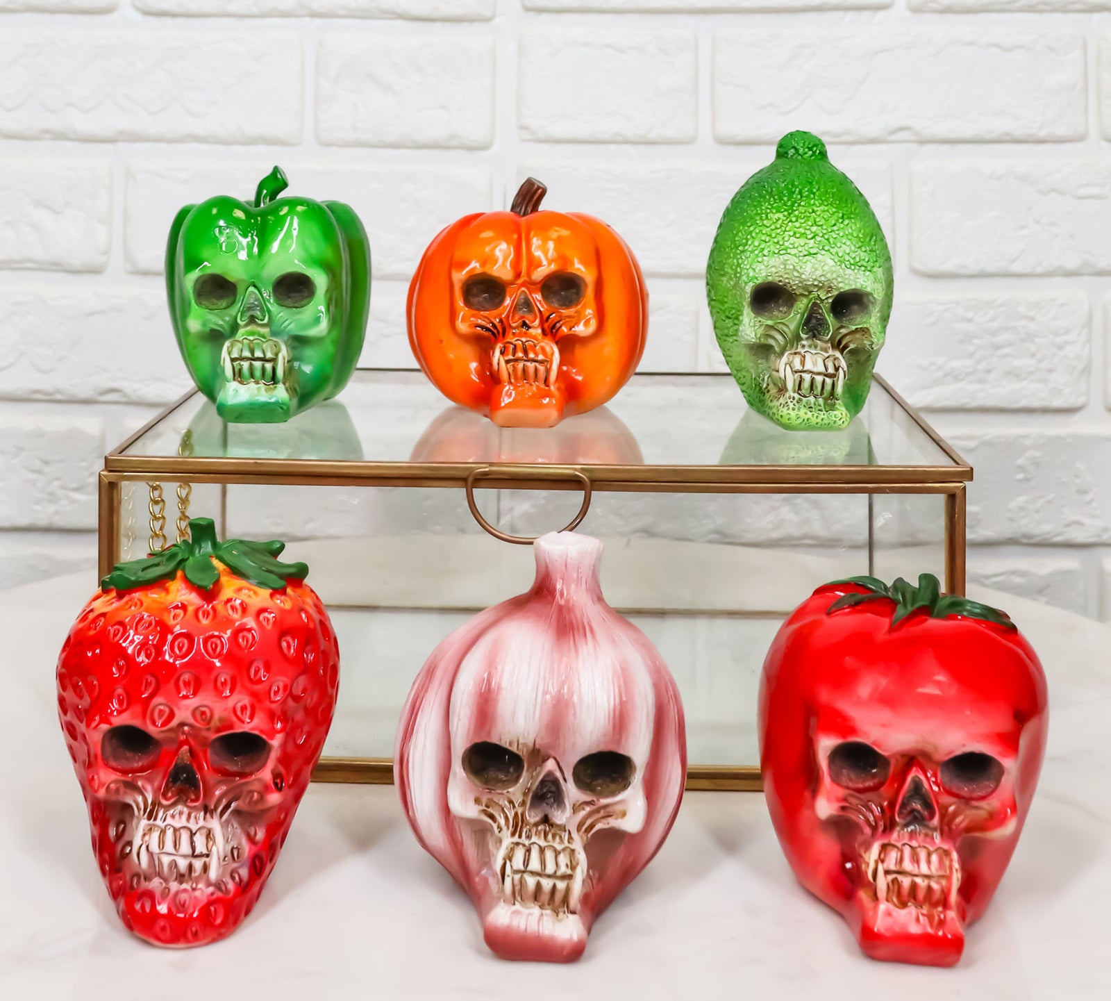 Garlic Bell Pepper Tomato Strawberry Pumpkin Bitter Melon Mini Skulls ...