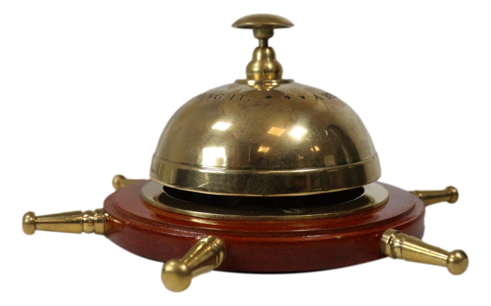 Vintage Brass Nautical Rudder Helm Wheel Paperweight Desk Counter Call ...