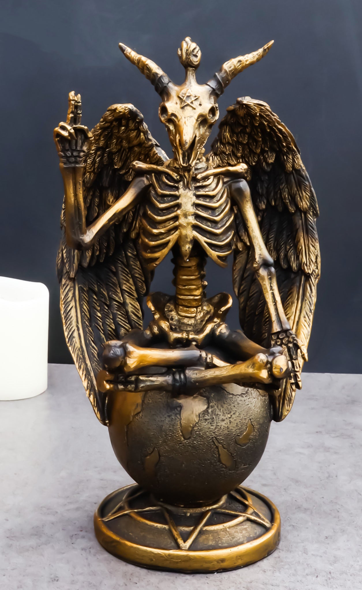Eliphaz Levi Winged Sabbatic Goat Baphomet Skeleton Bone Creature Figu ...