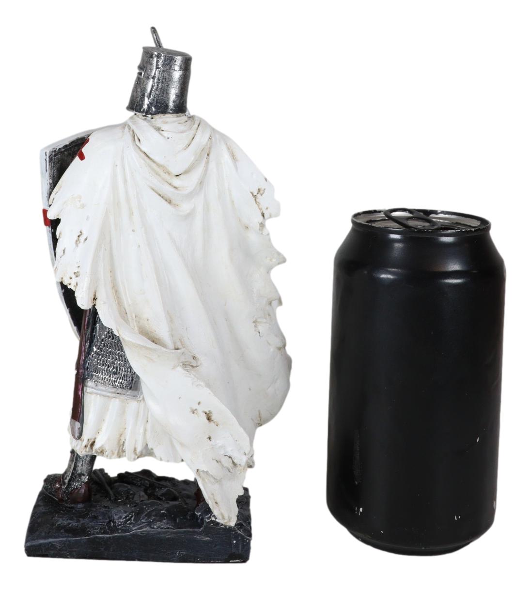 Templar White Cloak Medieval Crusader Swordsman Knight W/ Cross Shield ...