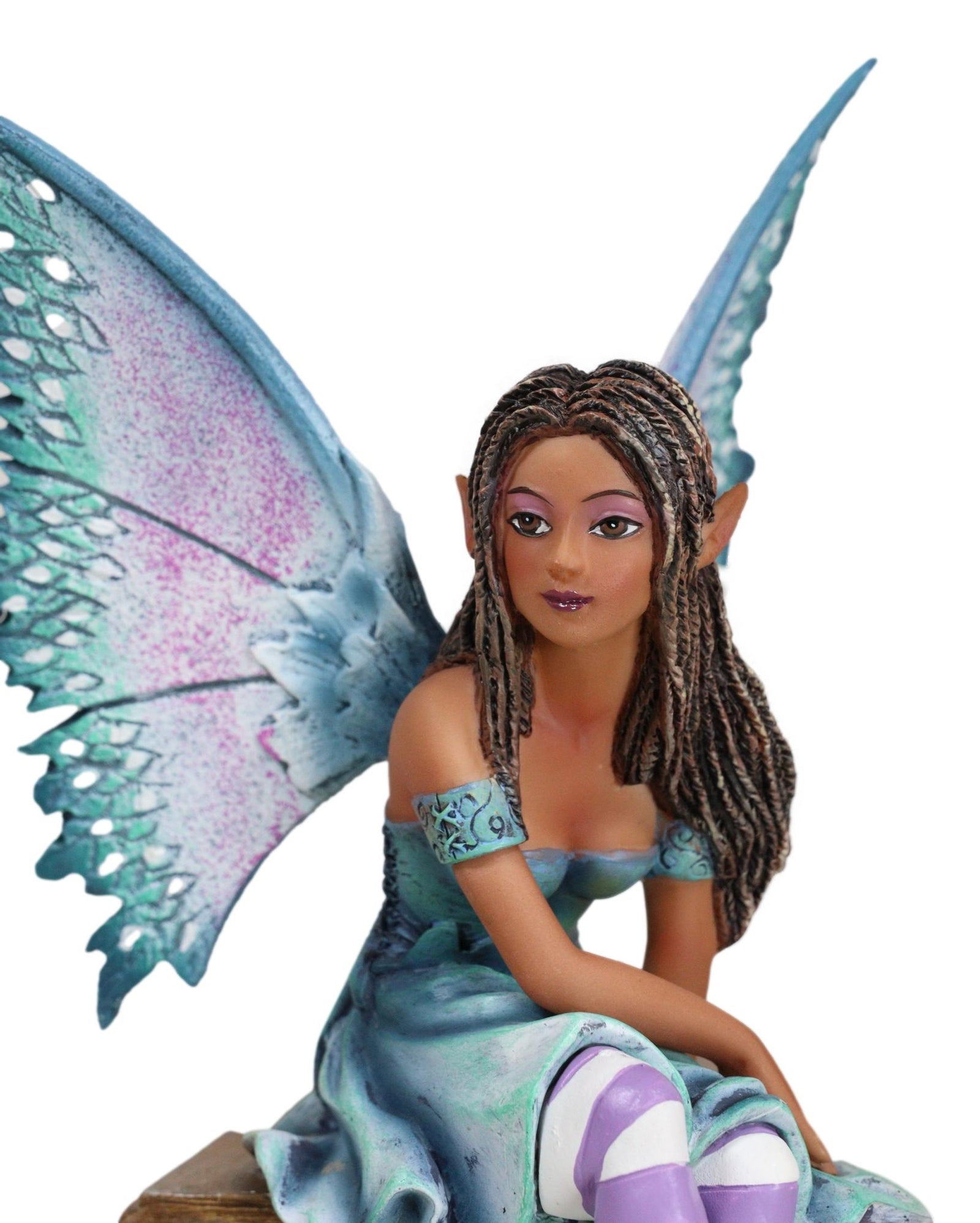 Amy Brown Fantasy Magic Turquoise Ebony Fairy On Books Of Wisdom Figur ...
