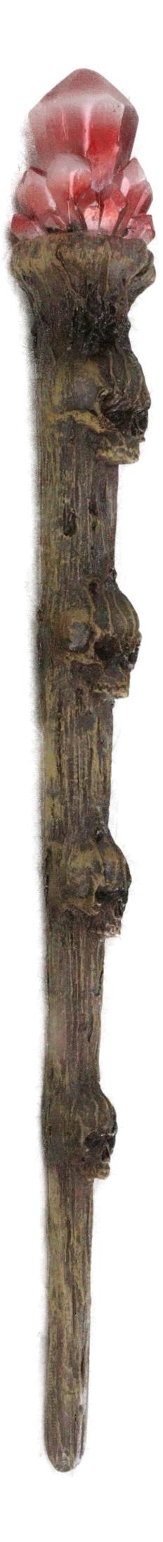 Wizard Red Crystal Tree Ent Skulls Cosplay Wand 9.5" Accessory Fantasy ...