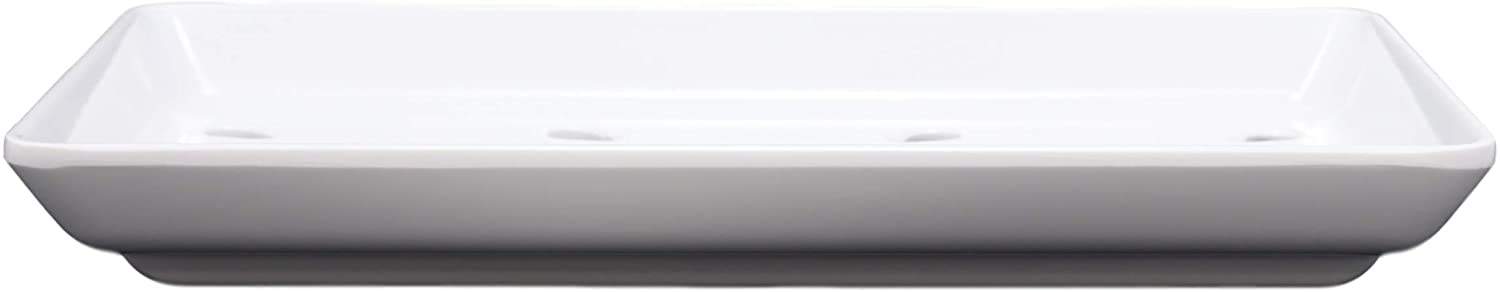 Ebros White Neta Zara Sushi Sashimi Plate With Drip Holes 8.75"L x 5"W ...