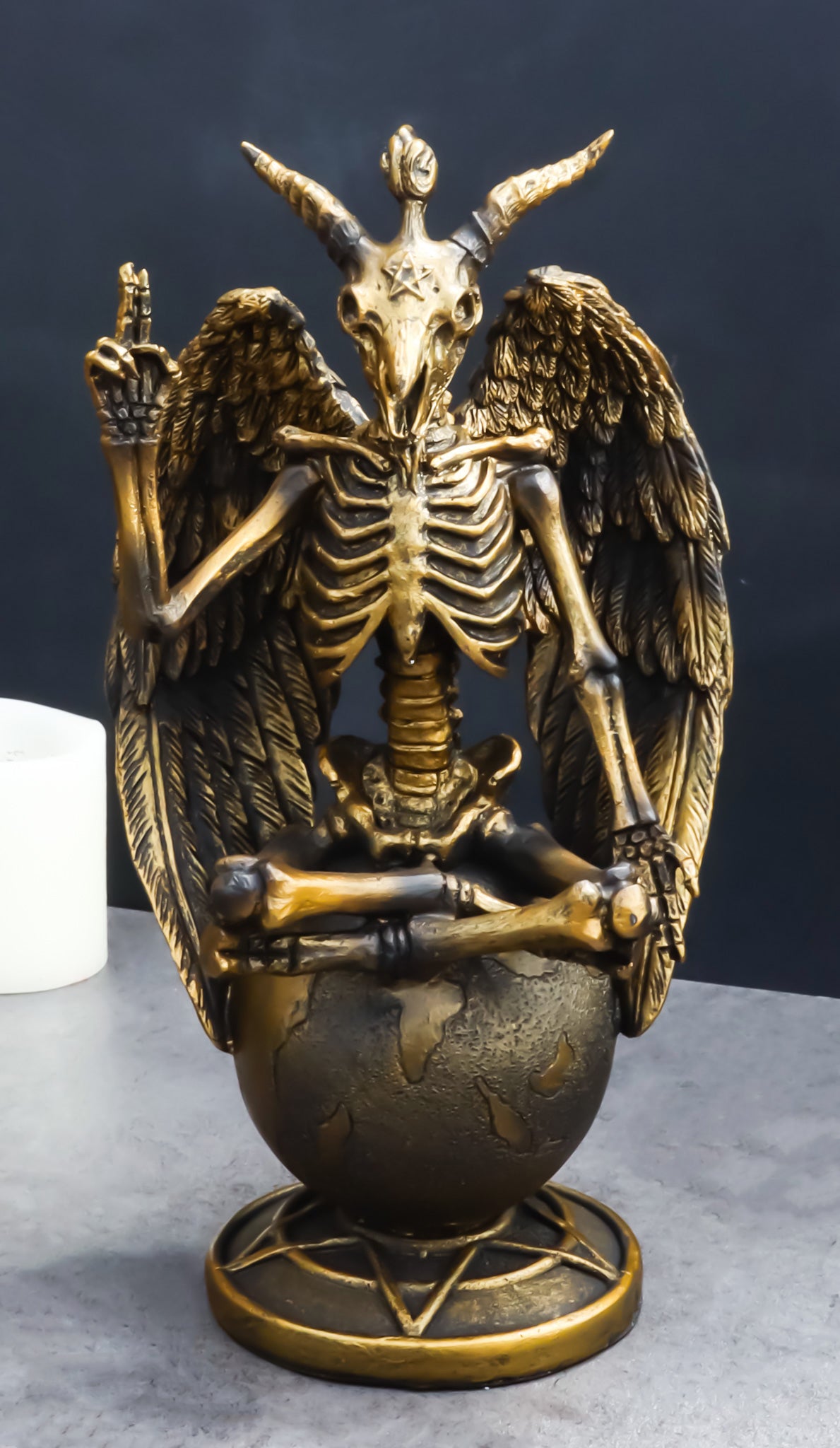 Eliphaz Levi Winged Sabbatic Goat Baphomet Skeleton Bone Creature Figu ...