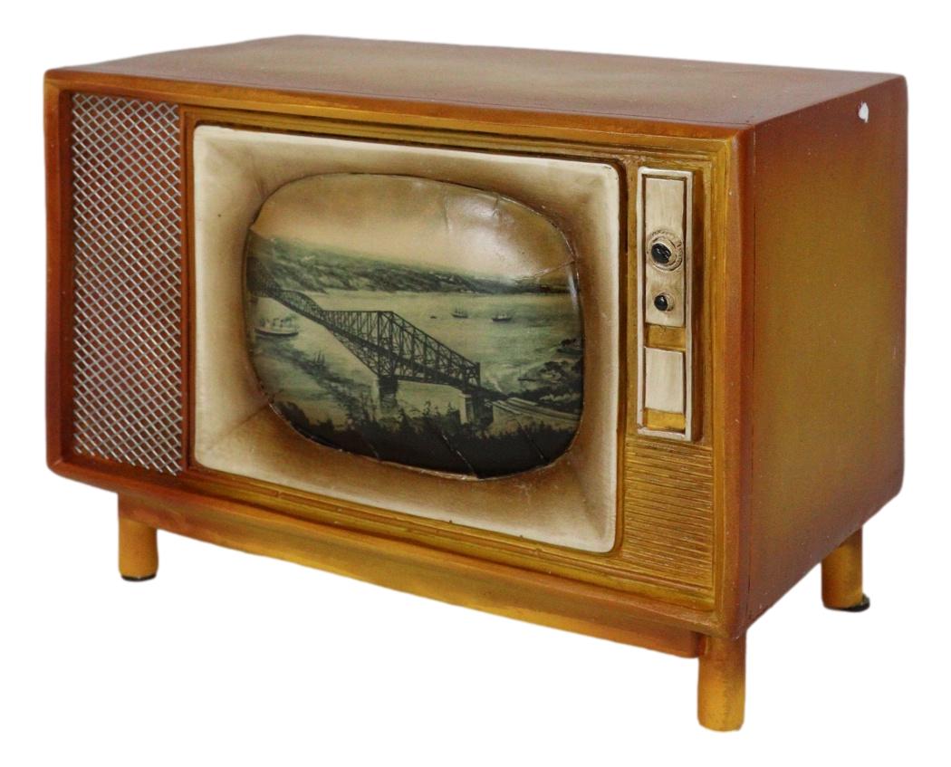 Vintage Retro Rectangle TV Television Box Set Money Coin Savings Piggy ...