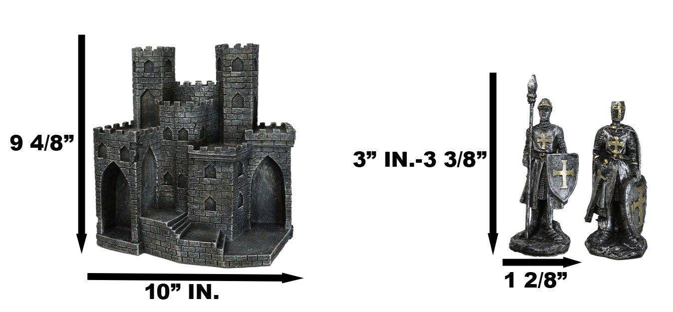 Medieval Castle Fortress Display Stand And 12 Mini Crusader Knights Fi ...