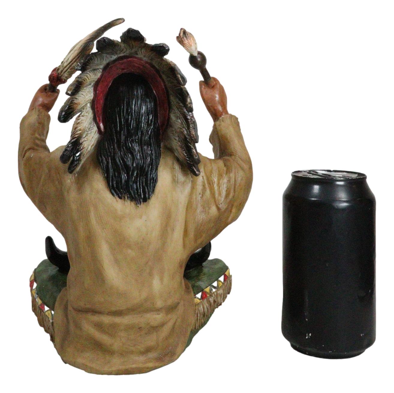 Indian Tribal Chief With Headdress Roach And Bull Skull Ritual Ceremon ...