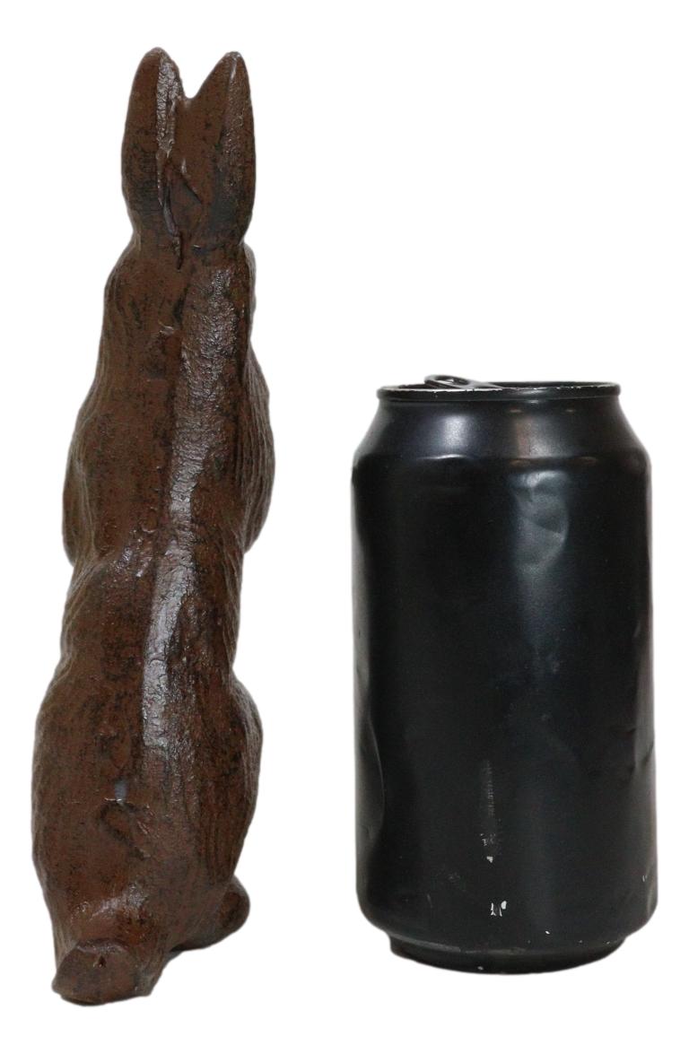 Rustic Cast Iron Cottage Standing Bunny Brer Rabbit Hare Metal Figurin ...