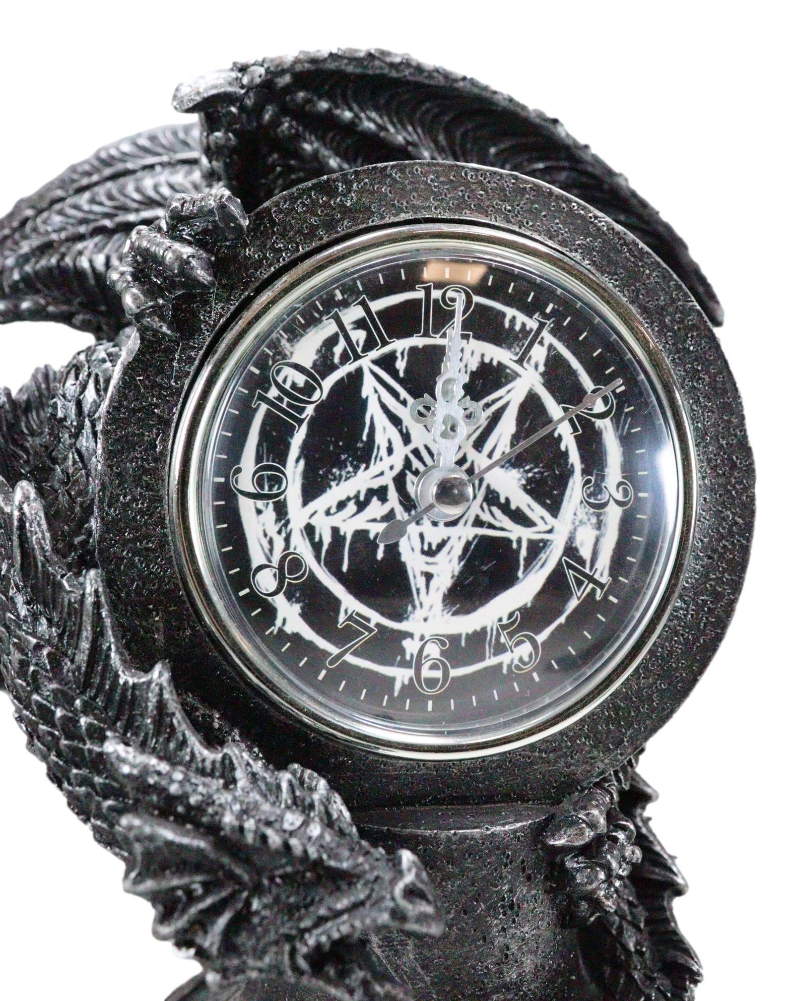 Fantasy Gothic Hour Of The Dragon Drake With Pentagram Star Table Cloc ...