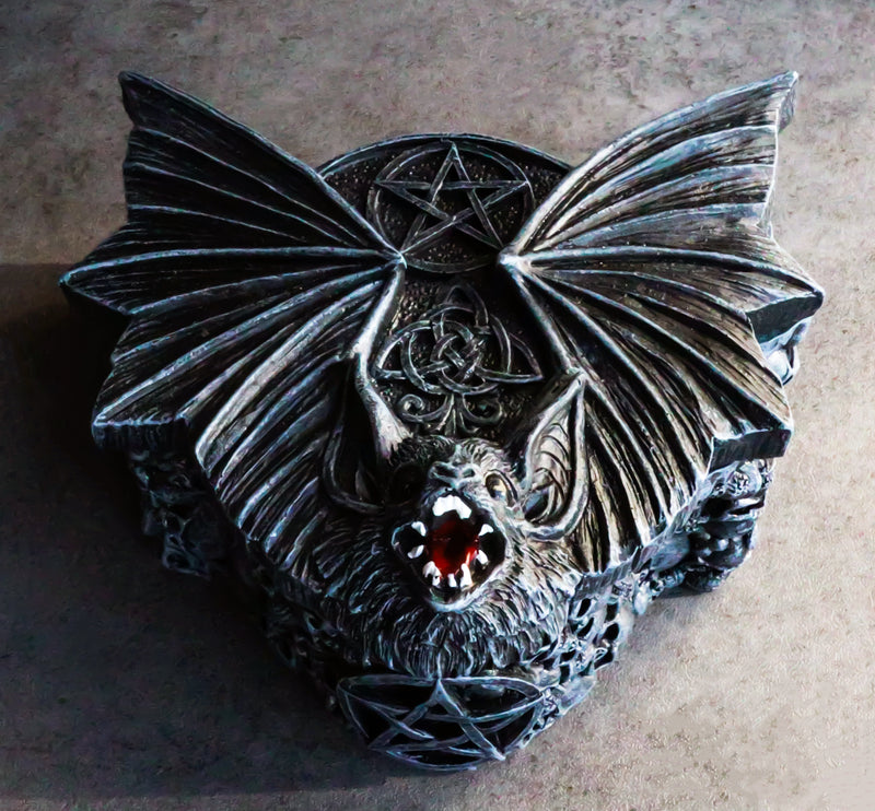 Vampire Nosferatu Bat Circle Pentagram Star With Skulls Graveyard Deco ...