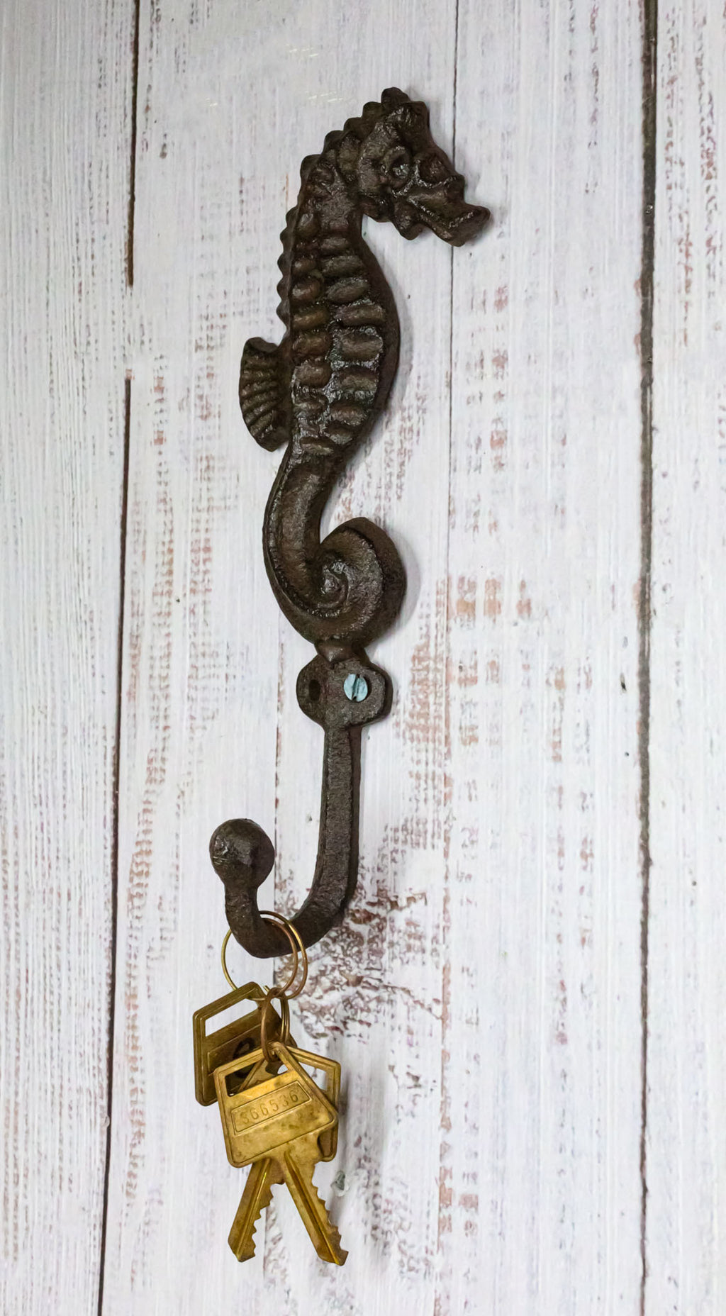 Pack of 2 Marine Ocean Nautical Seahorse Wall Cast Iron Rustic Coat Ho ...