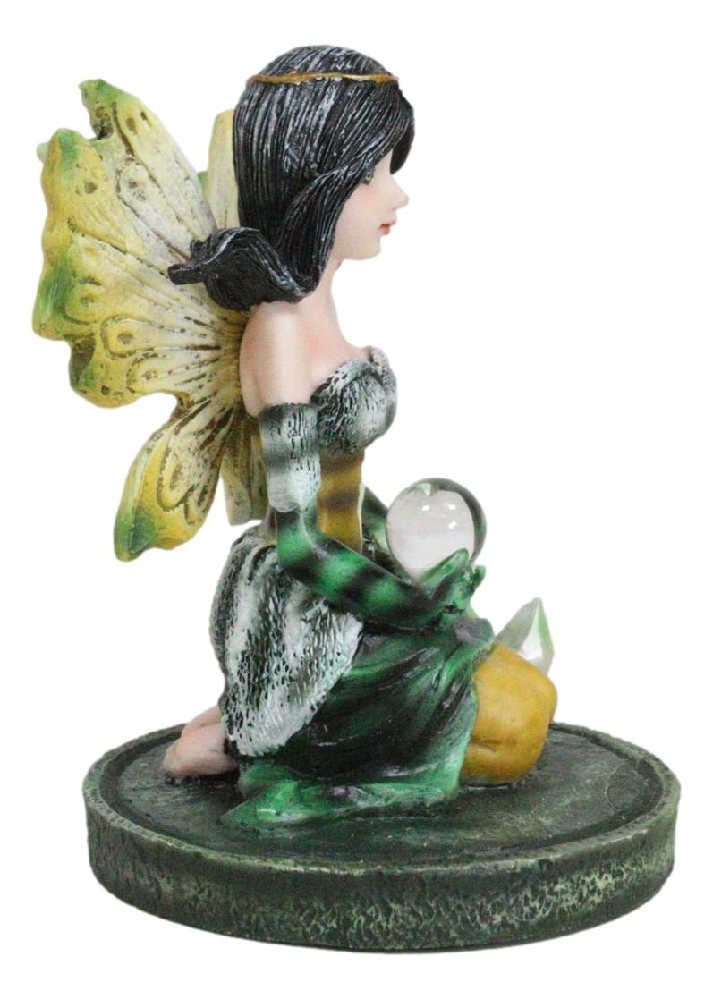 Kneeling Bumblebee Spring Fairy With Crystal Ball On Garden Mini Figur ...