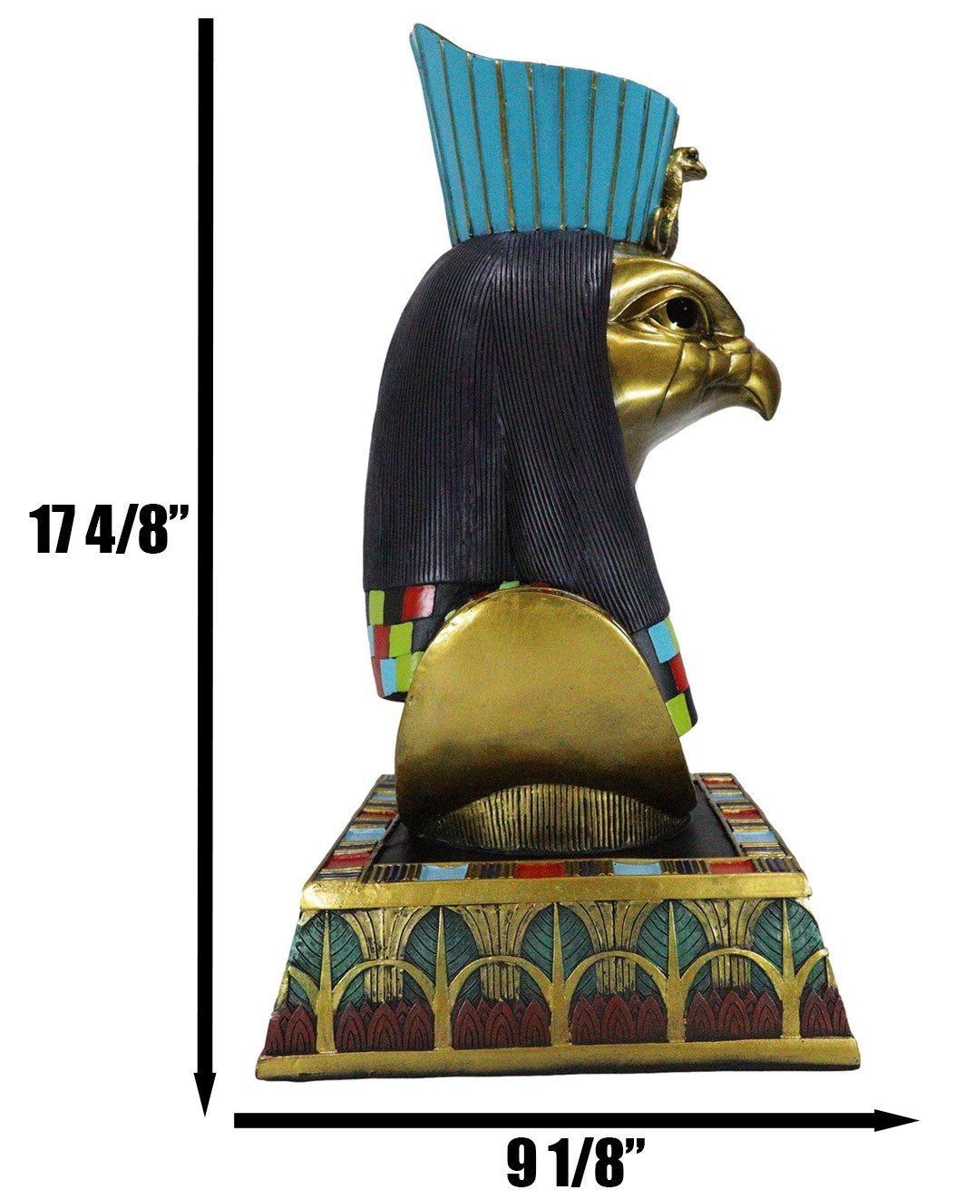 Egyptian God Of The Sky And Sun Horus Ra With Pschent Bust Statue With ...