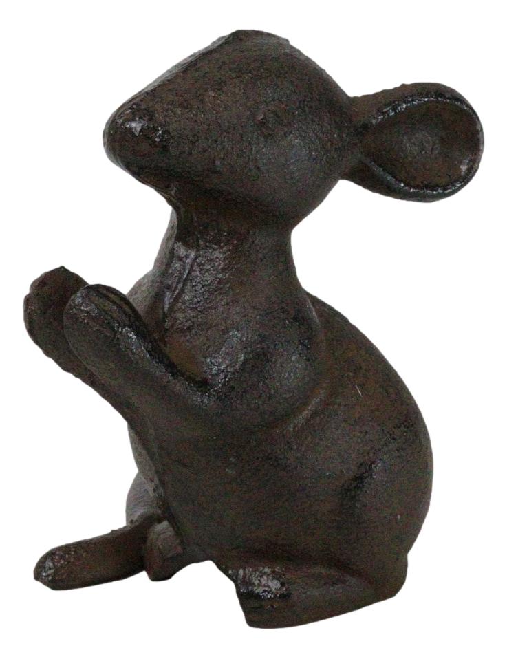Pack Of 2 Cast Iron Whimsical Standing Mouse Decorative Pen Holder Scu ...