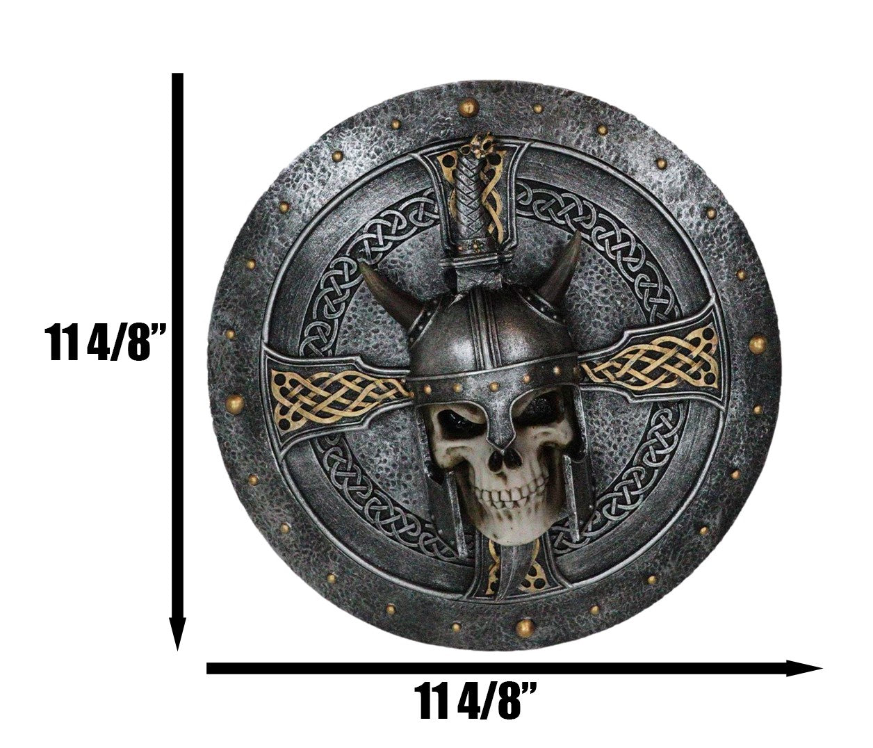 Viking Warrior Of Valhalla Skull Helmet Celtic Knot Cross Shield Wall ...
