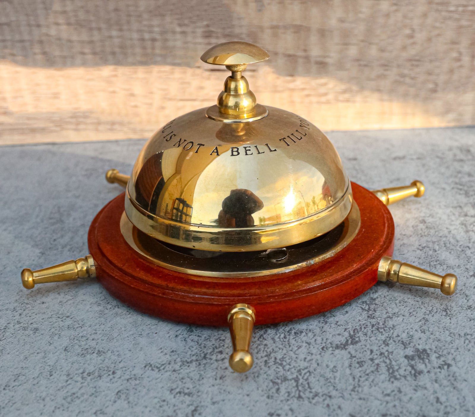 Vintage Brass Nautical Rudder Helm Wheel Paperweight Desk Counter Call ...