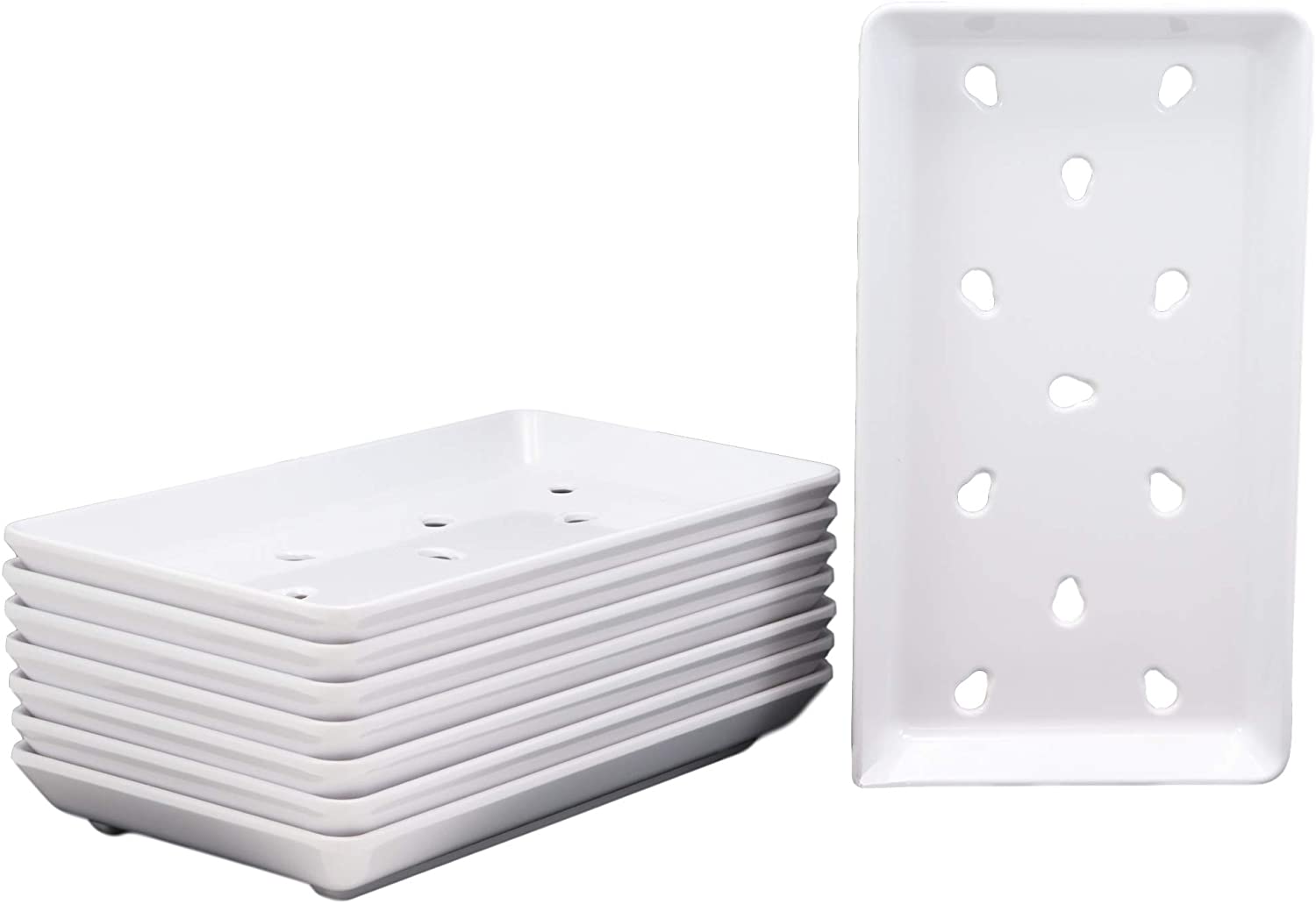 Ebros White Neta Zara Sushi Sashimi Plate With Drip Holes 8.75"L x 5"W ...