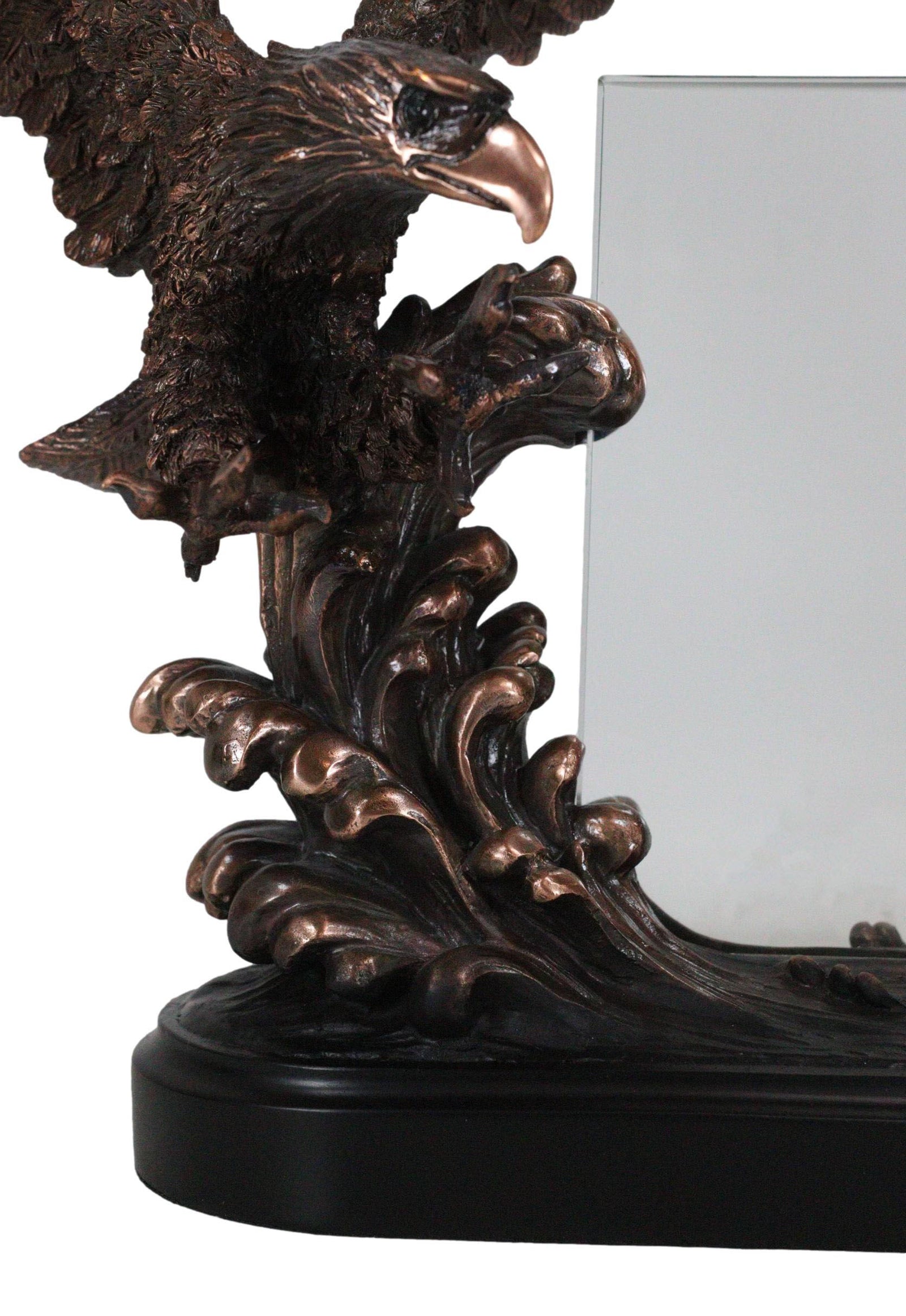 American Bald Eagle Catching Fish In Water Picture Frame Bronzed Resin ...