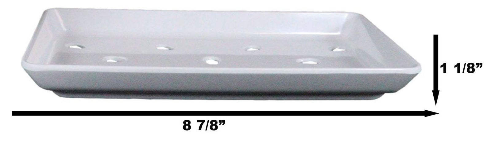 Ebros White Neta Zara Sushi Sashimi Plate With Drip Holes 8.75"L x 5"W ...
