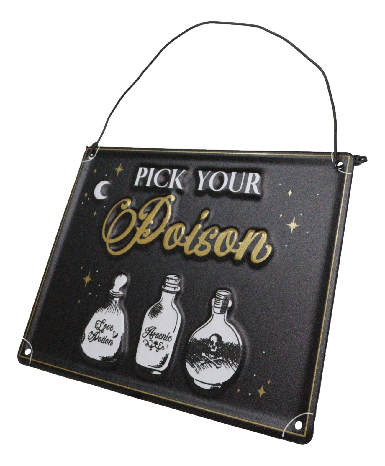 Set Of 2 Halloween Macabre Party Bar Entry Fee One Shot Skull Metal Wa ...