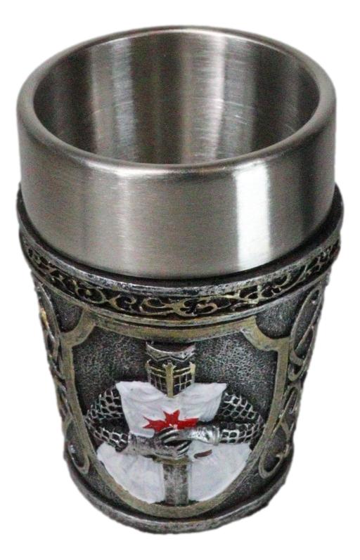 Pack of 4 White Cloak Medieval Templar Crusader Knight Shot Glasses Se ...