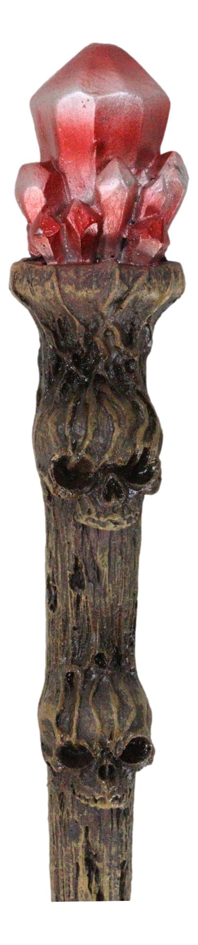 Wizard Red Crystal Tree Ent Skulls Cosplay Wand 9.5" Accessory Fantasy ...