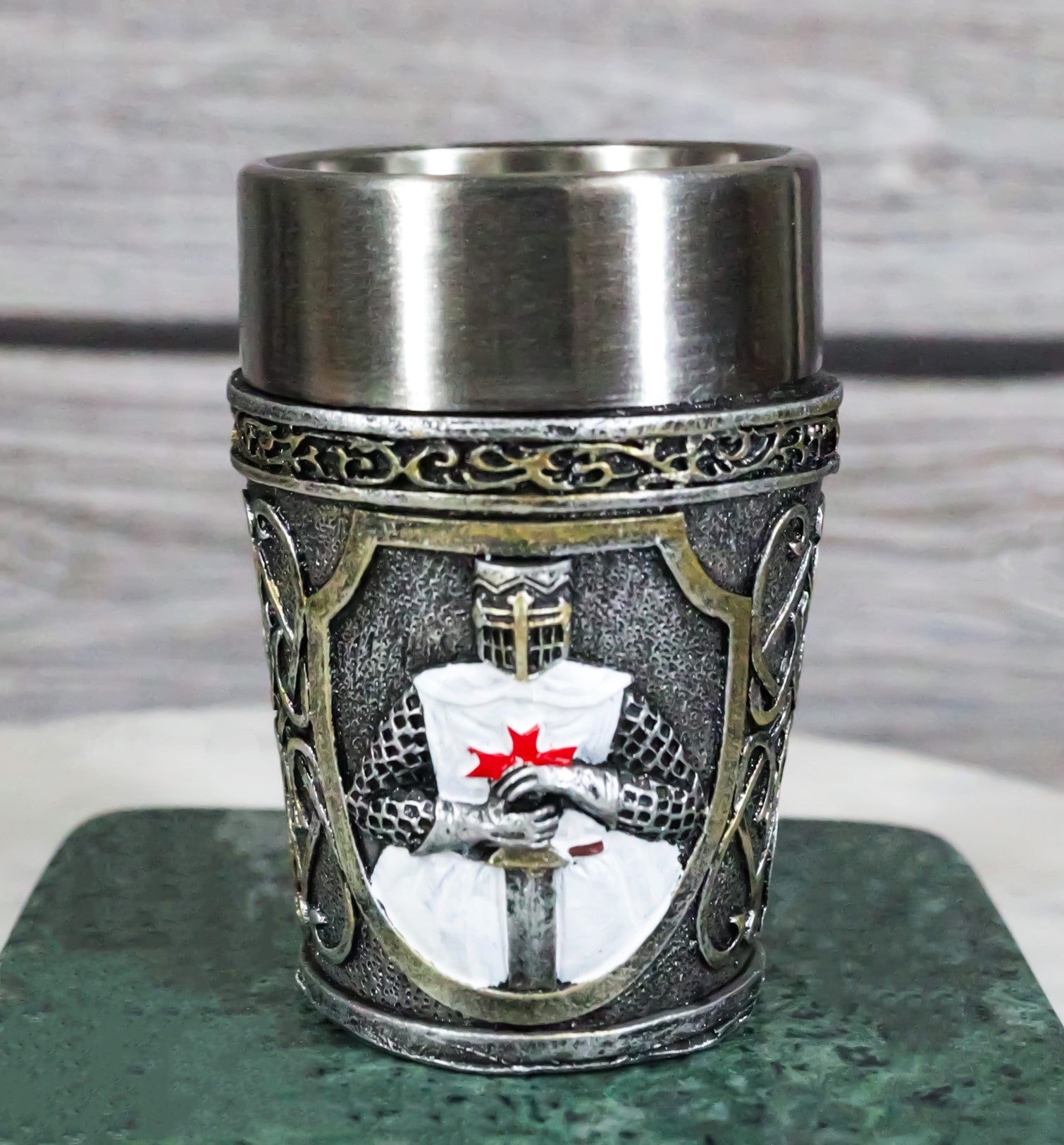 Pack of 4 White Cloak Medieval Templar Crusader Knight Shot Glasses Se ...
