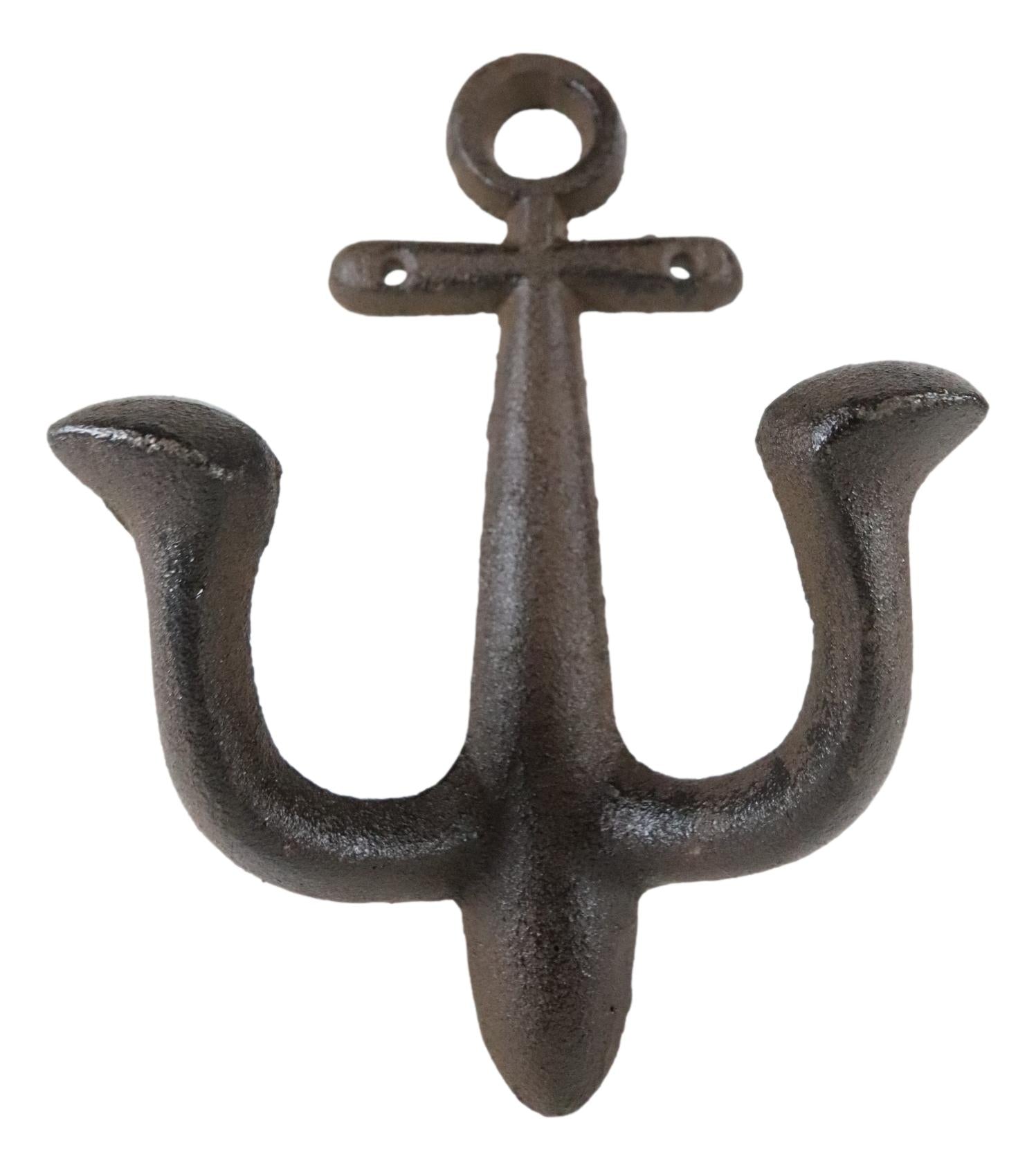 Cast Iron Rustic Sailor Nautical Marine Sea Ship Anchor 2 Pegs Double ...