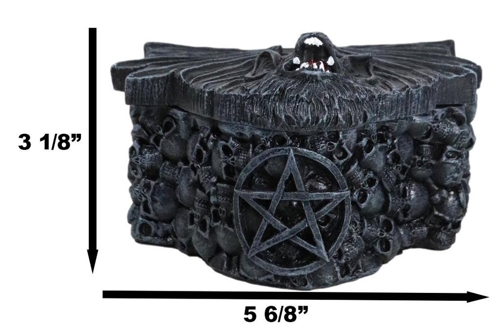 Vampire Nosferatu Bat Circle Pentagram Star With Skulls Graveyard Deco ...