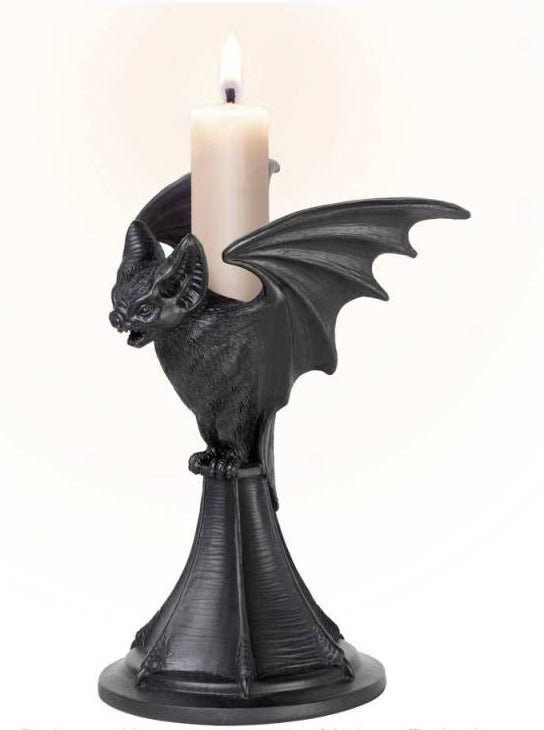 Wicca Gothic Black Gargoyle Vampire Bat Vespertilio Candlestick Holder ...
