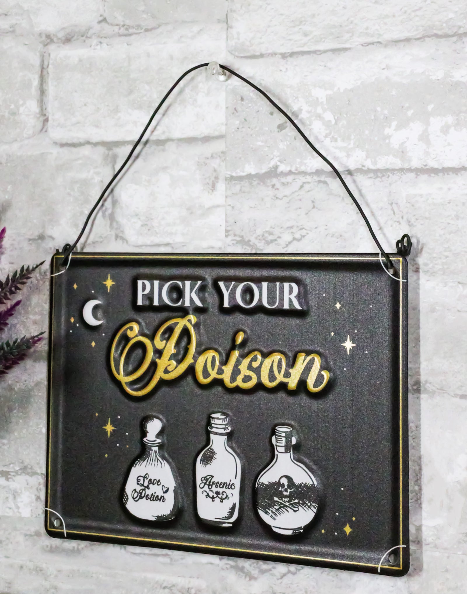 Set Of 2 Halloween Macabre Party Bar Entry Fee One Shot Skull Metal Wa ...