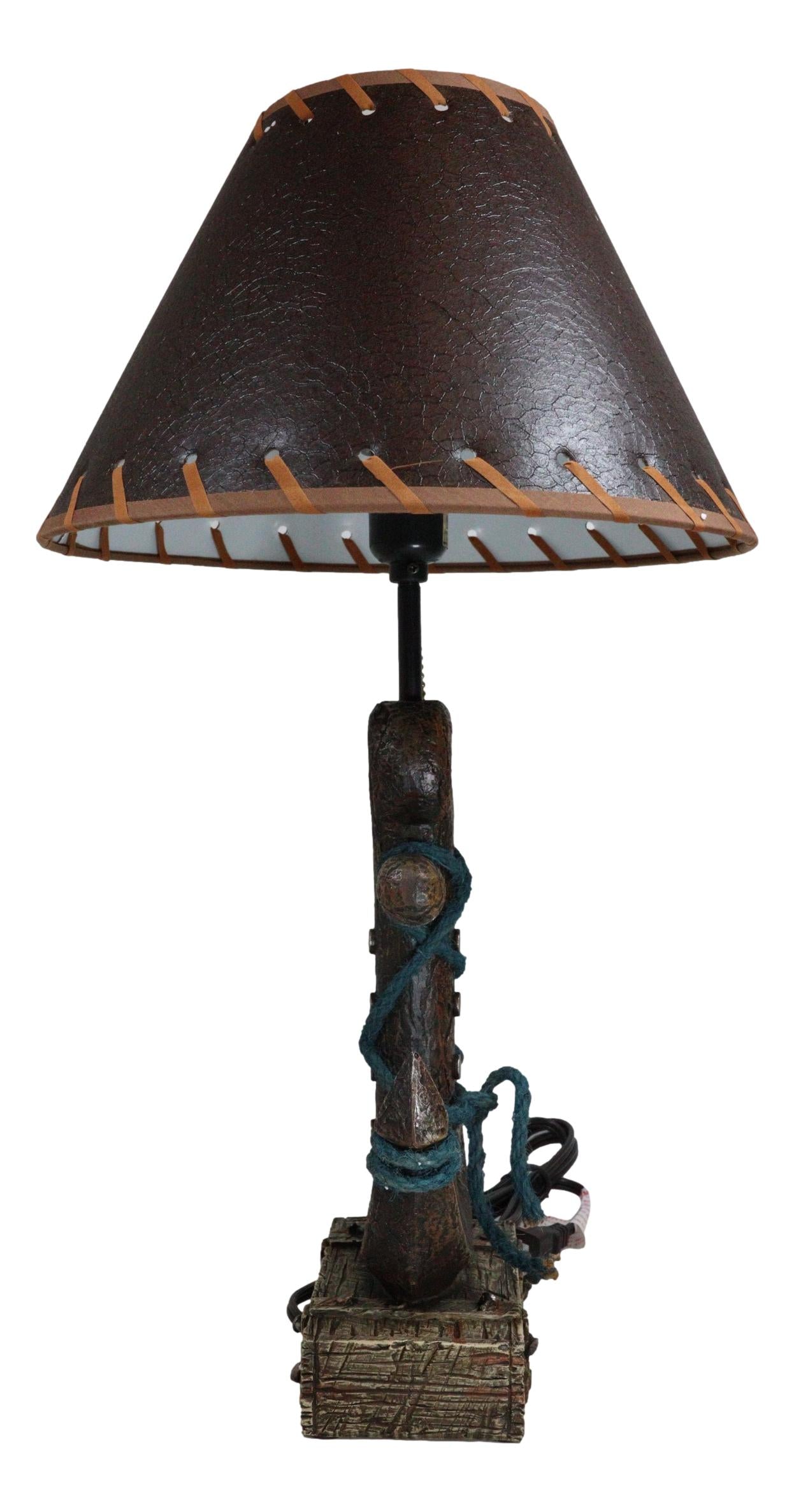 Rustic Sea Nautical Wharf Ship Anchor With Getty Ropes Table Lamp With ...