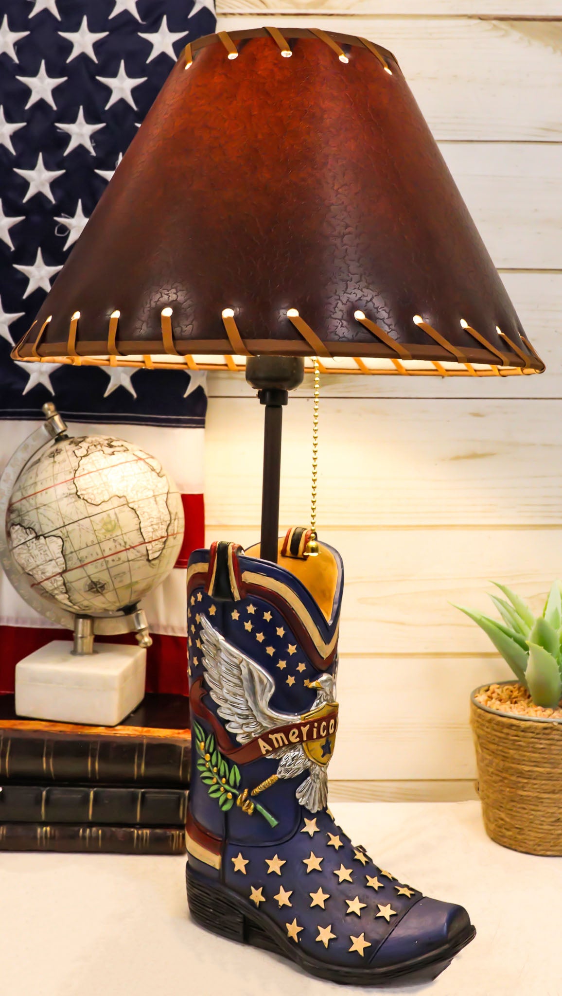 American Hero Fire Fighters Fireman Boots Desktop Table Lamp With Lace ...