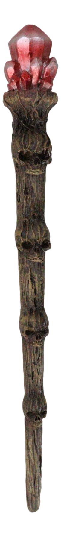 Wizard Red Crystal Tree Ent Skulls Cosplay Wand 9.5" Accessory Fantasy ...