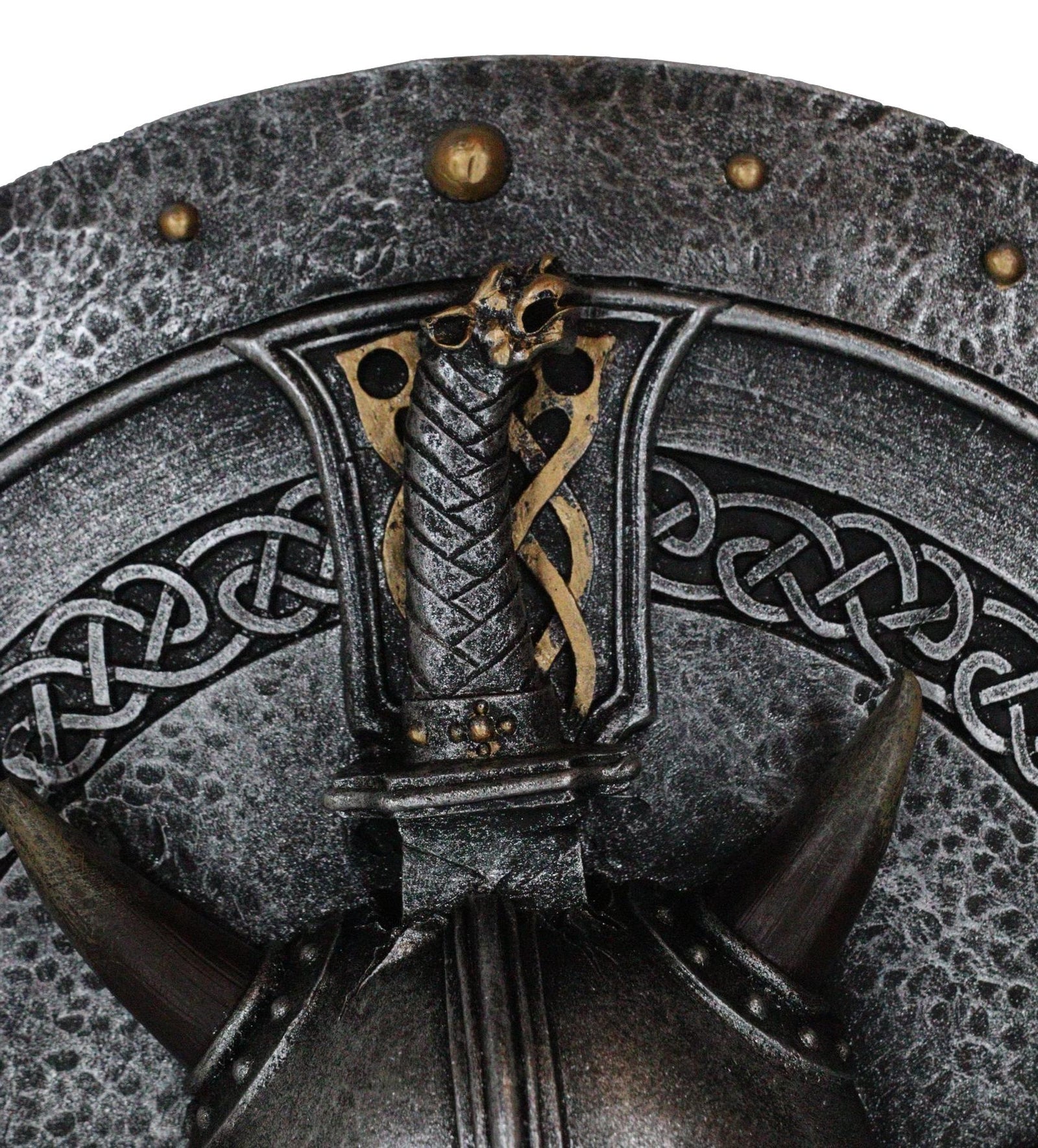 Viking Warrior Of Valhalla Skull Helmet Celtic Knot Cross Shield Wall ...