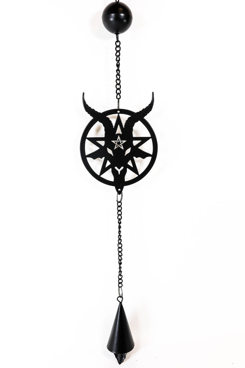Steel Metal Sigil of Baphomet Pentagram Star Sabbatic Goat Wind Chime ...