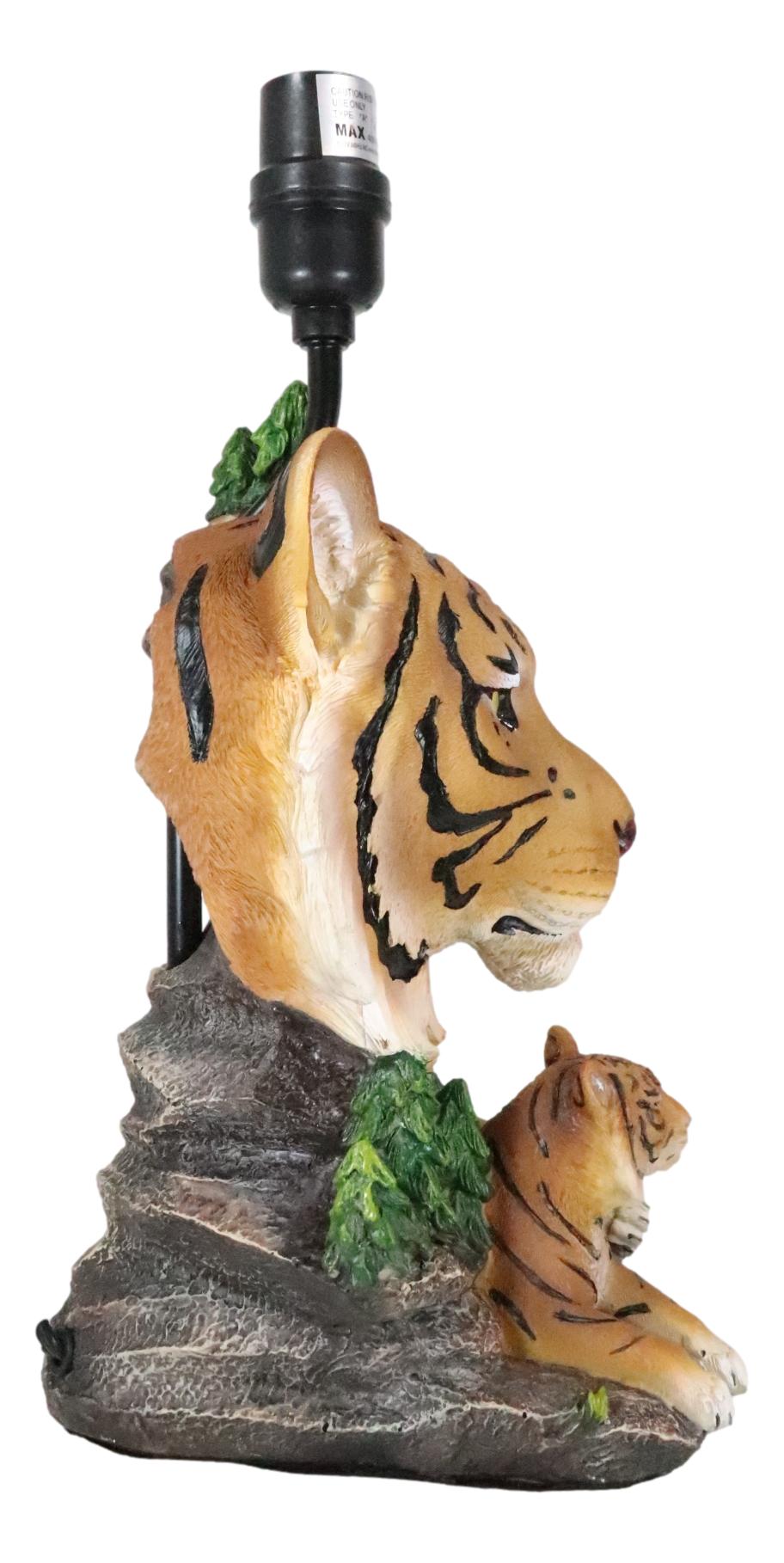Royal Bengal Tiger Jungle Predator Desktop Table Lamp Statue Decor Wit ...