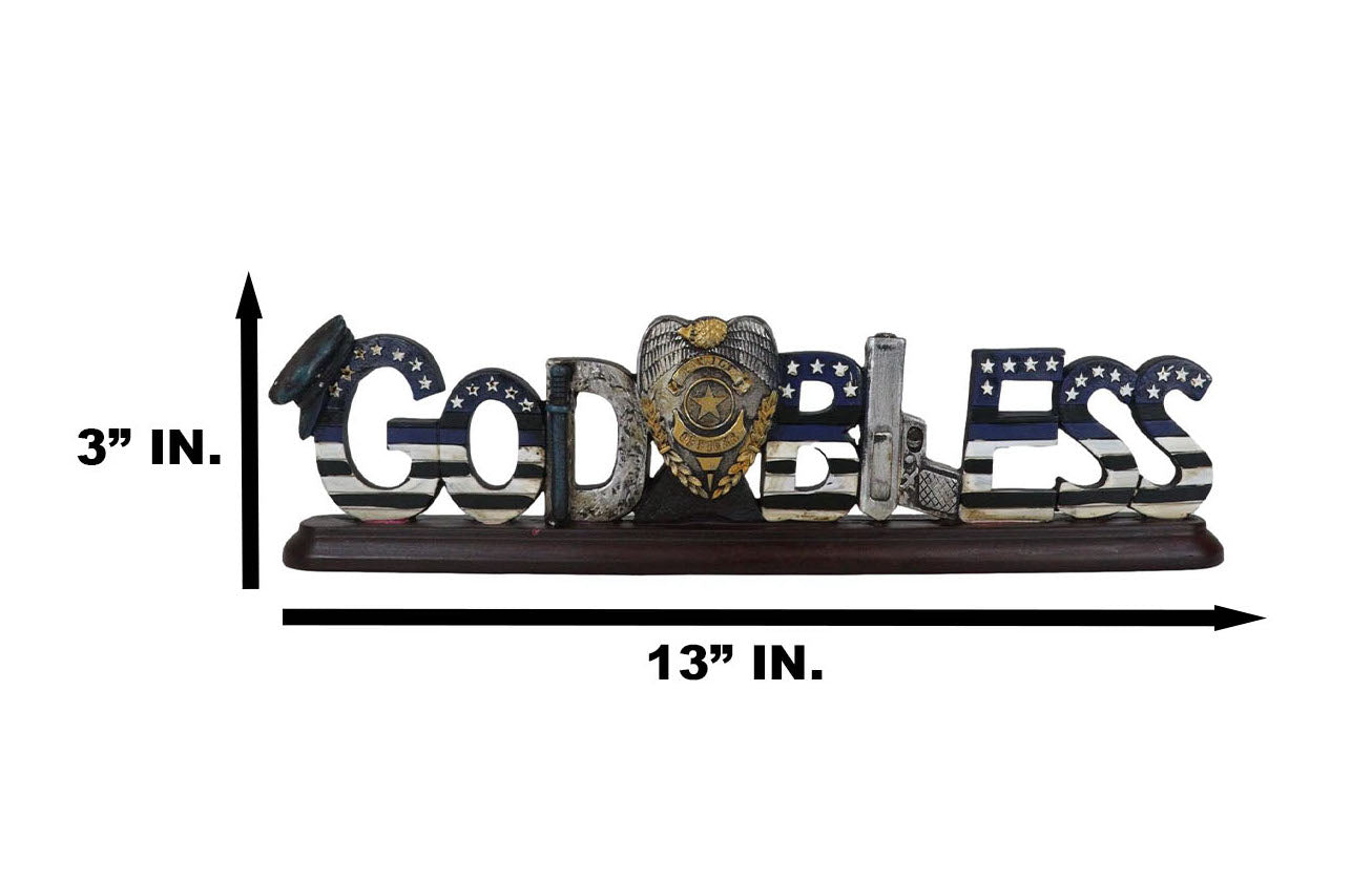 Men In Blue Police Officer God Bless Cop Badge Gun Baton Hat Word Art ...