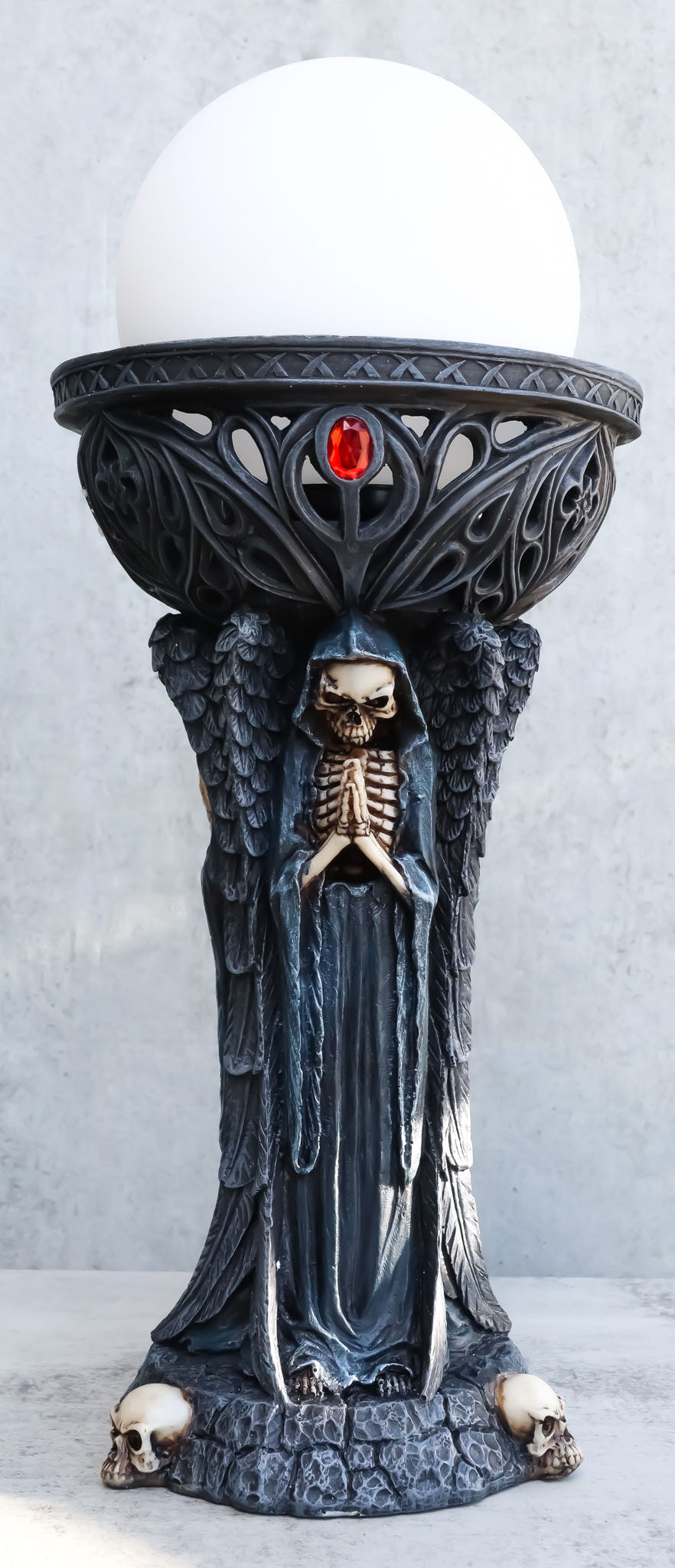 Ghastly Illumination Sinister Skeleton Grim Reapers Sculptural Table O ...