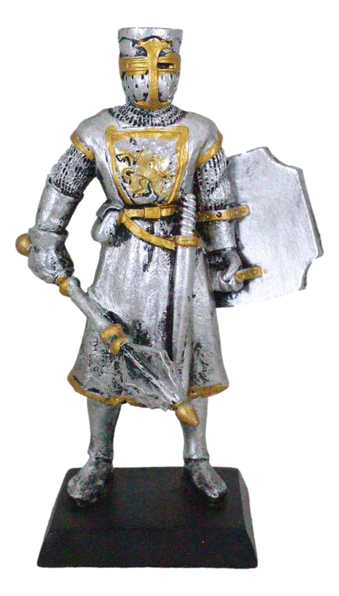 Medieval Suit Of Armor Knight With Mace and Heraldry Shield Mini Figur ...