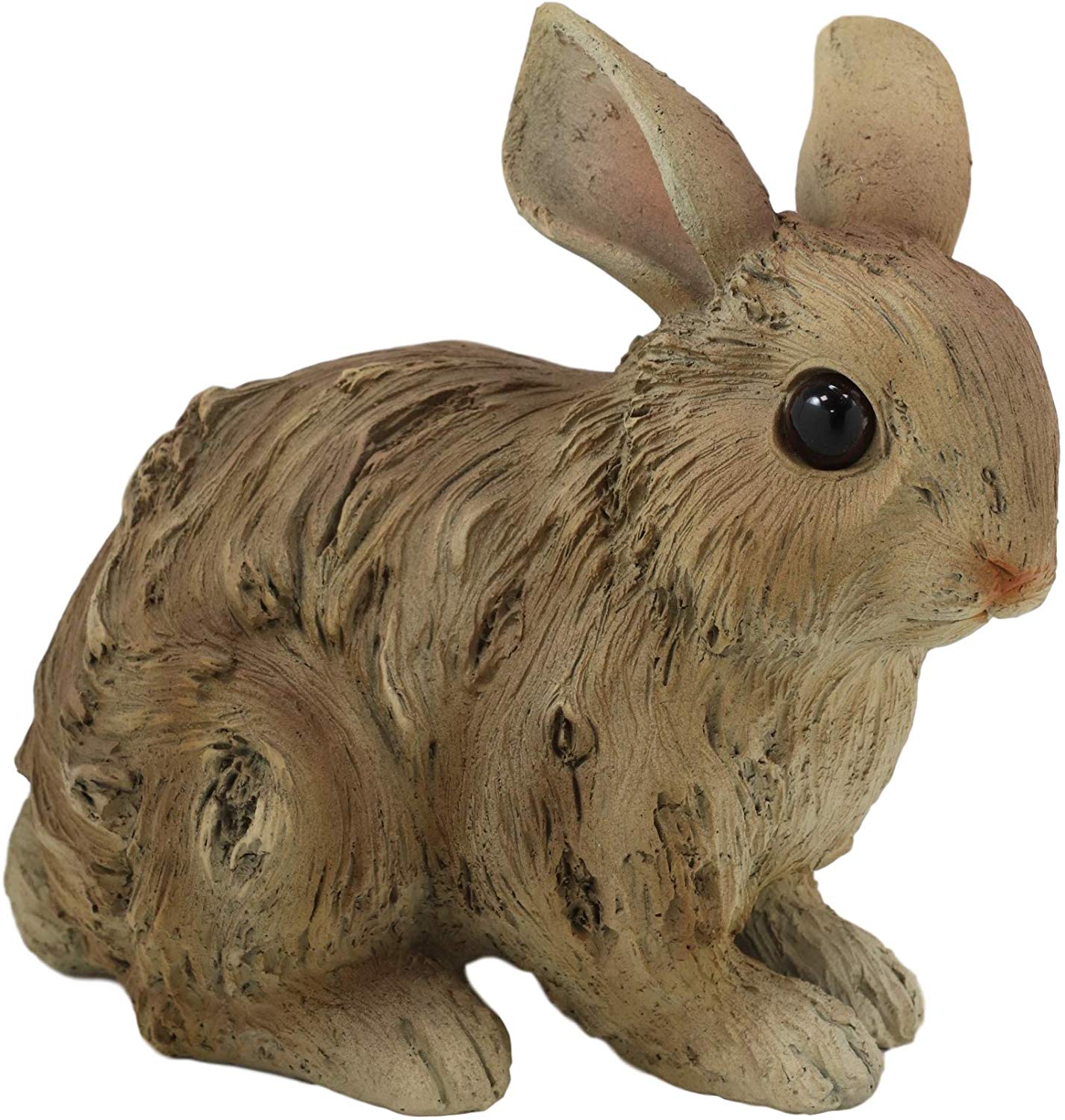 Ebros Crouching Bunny Rabbit Resin Statue 5.5"H Faux Driftwood Finish ...