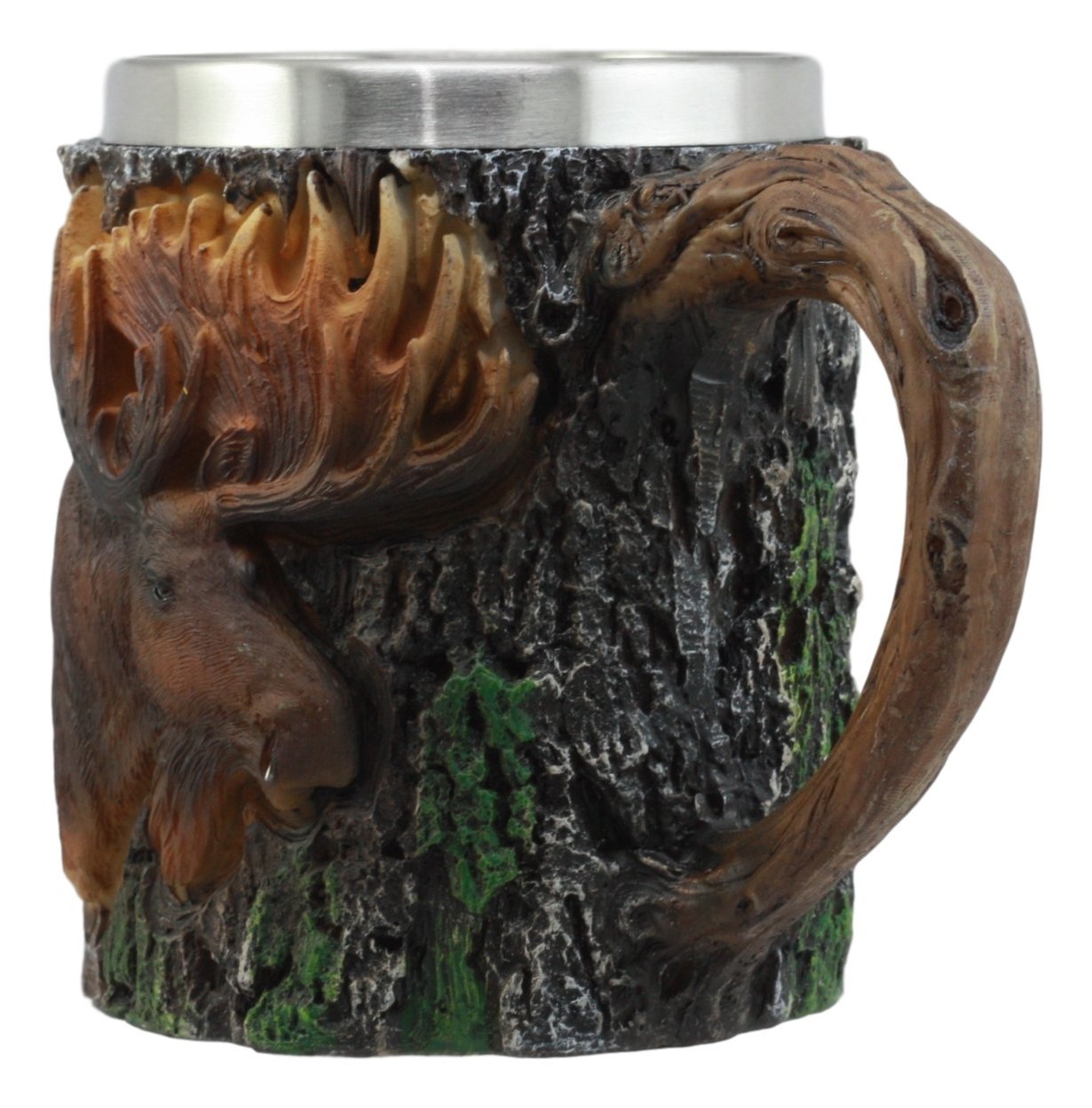 Ebros Emperor Woodland Bull Moose Mug Textured With Rustic Tree Bark D ...