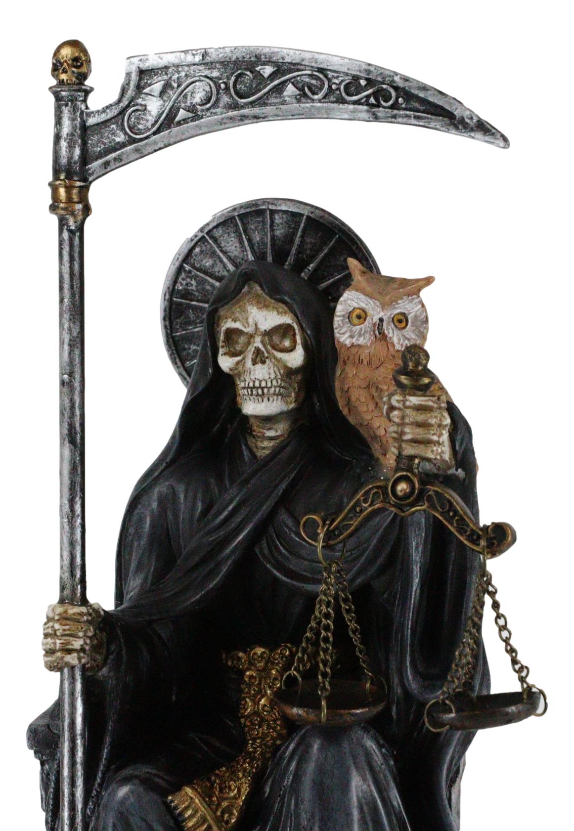 Ebros 9" Tall Bone Mother Holy Death Black Tunic Robe Sitting On Thron ...