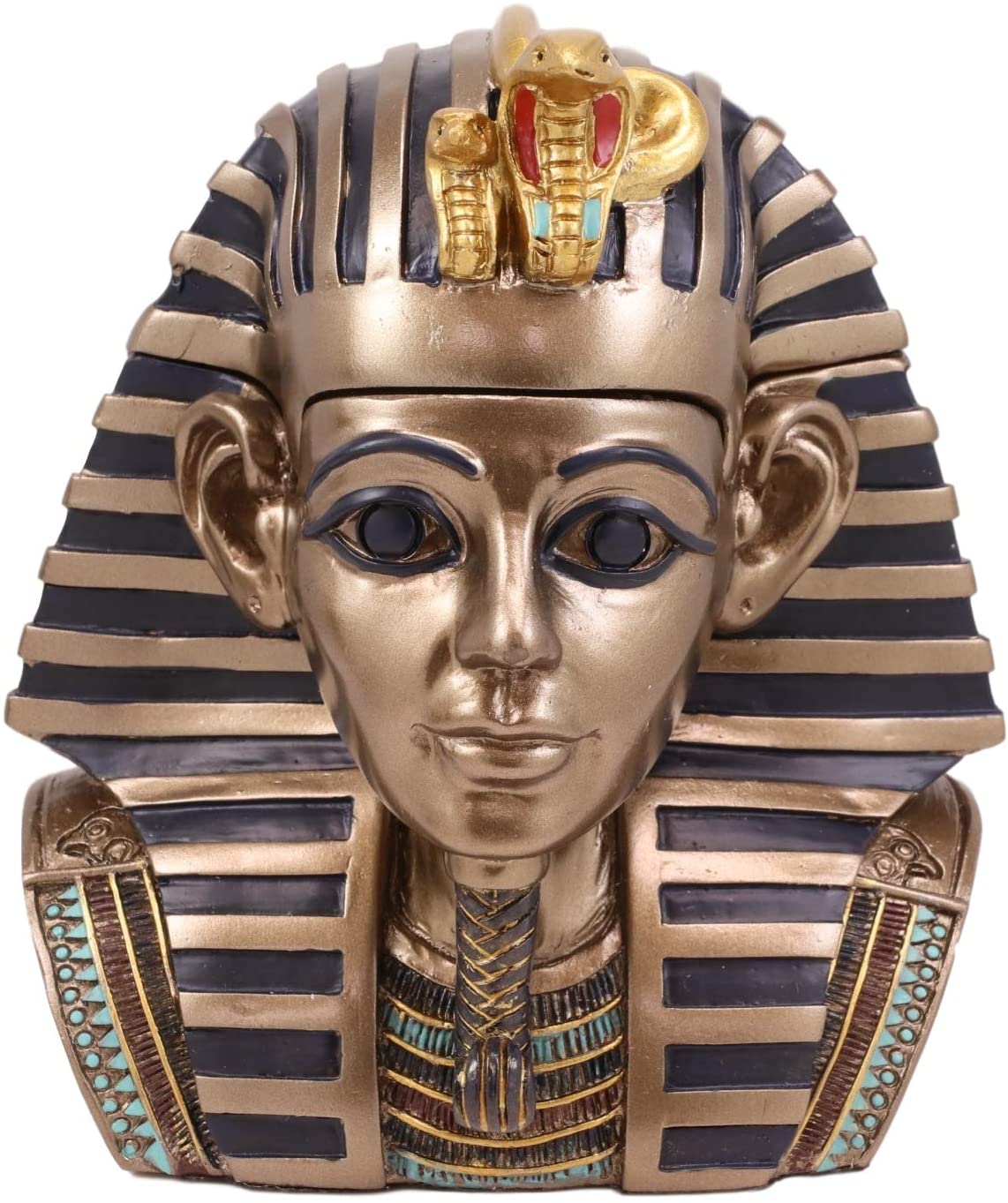 Ebros 5.5 Inch Tall Ancient Egypt King Tut Head Box Pharaoh Keepsake T ...