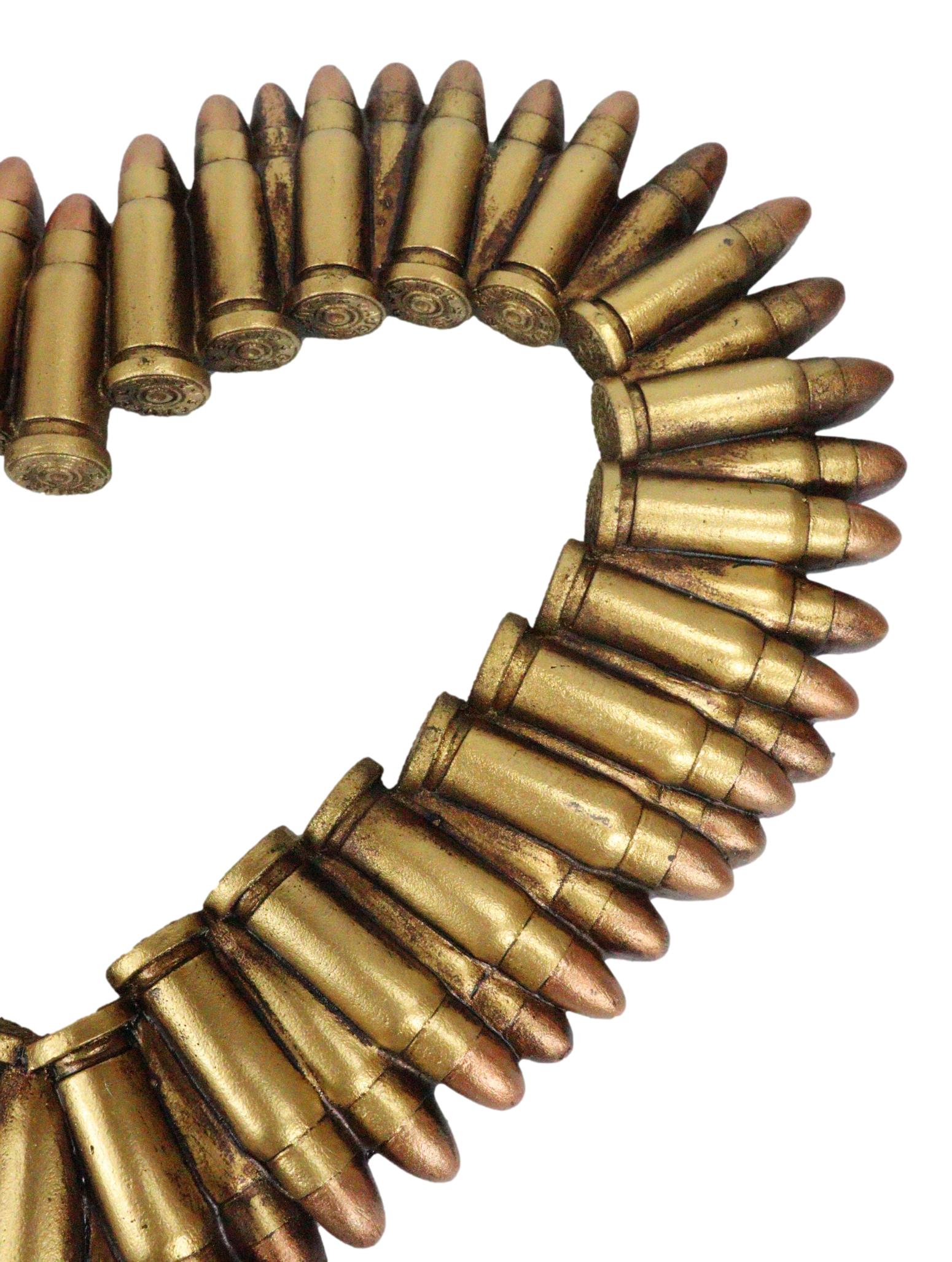 Ebros Gift Western Rifle Ammo Shells Gold Tone Bullets Heart Wall ...