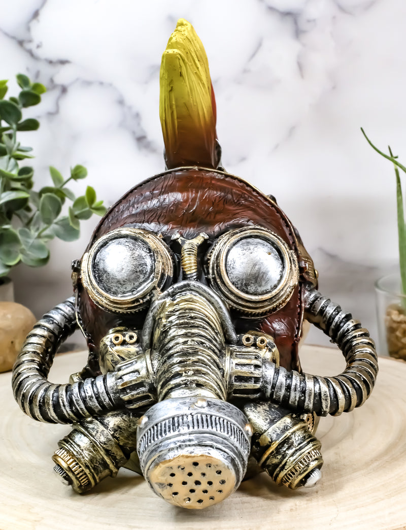Ebros Steampunk Mohawk Punk Marauder Skull Wearing Strapped Gas Mask F ...