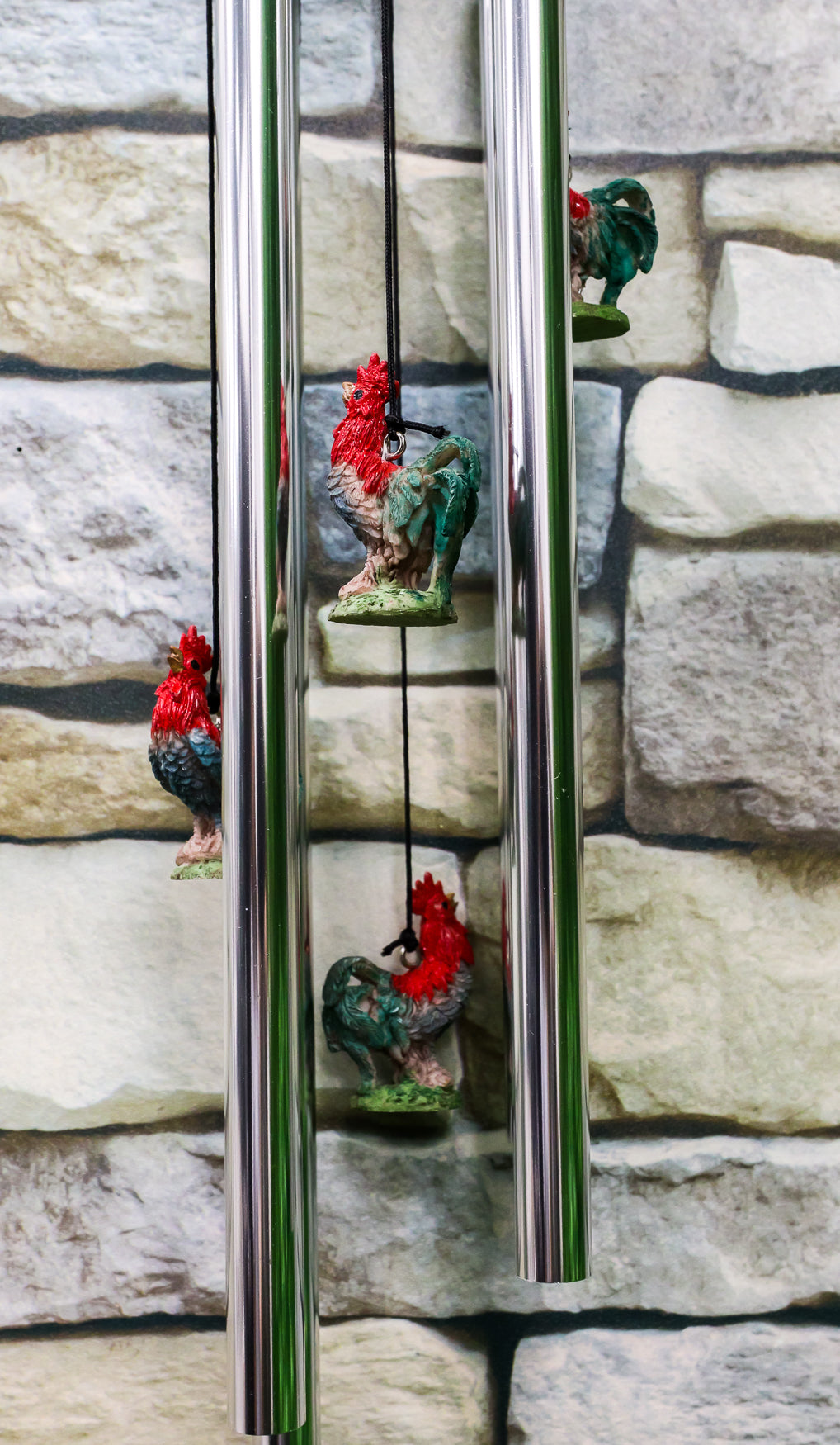 Rustic Country Farm Red Breasted Rooster Chicken Wind Chime Patio Gard ...
