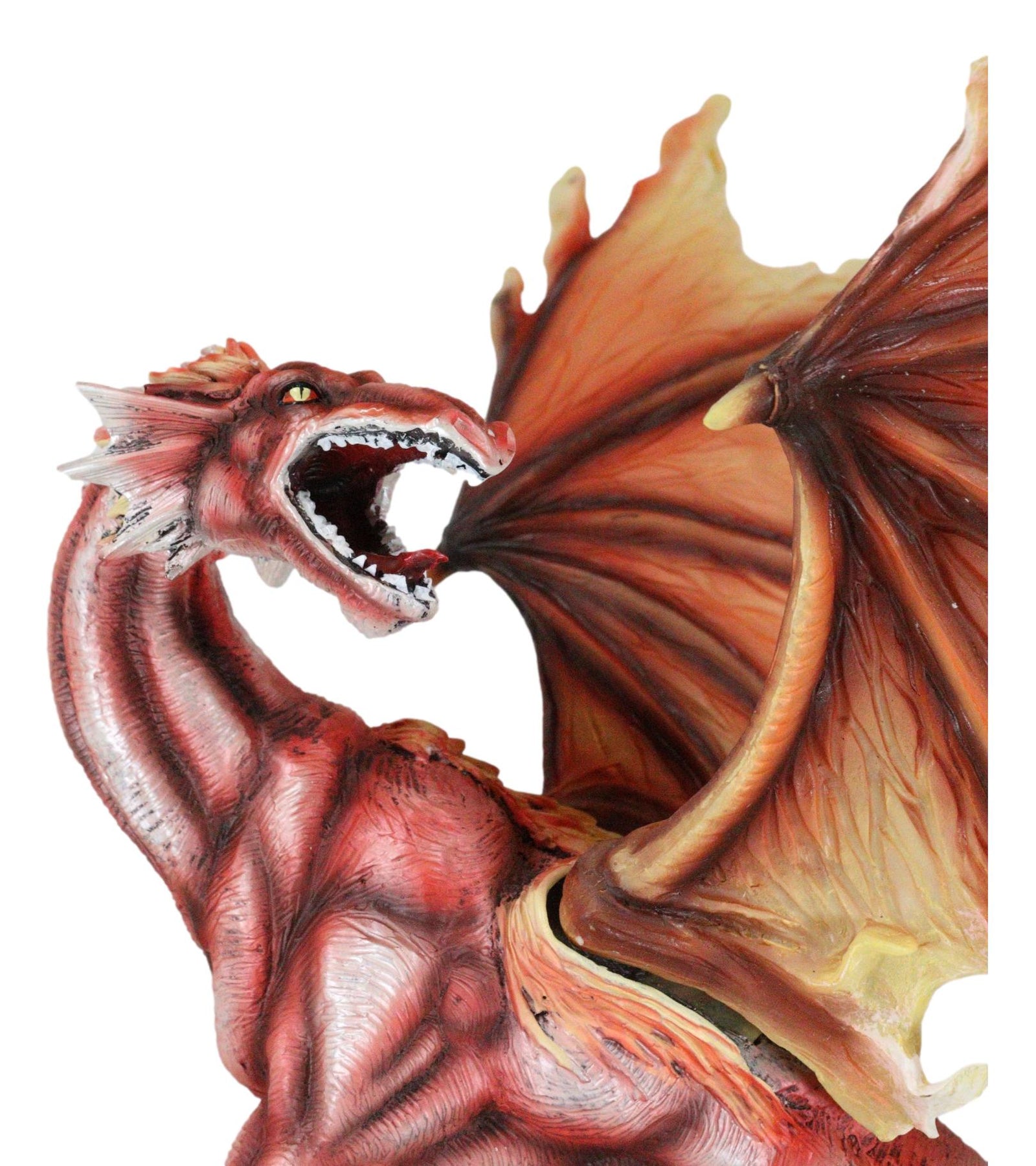 Ebros Large Red Magma Lava Smaug Dragon On Volcanic Rock Statue Fantas ...