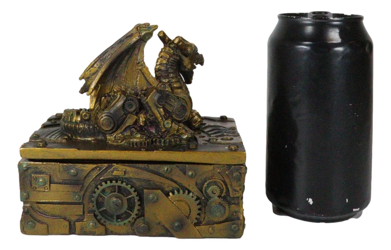 Ebros Steampunk Dragon Jewelry Box Vintage Cyborg Dragon Decorative Bo ...